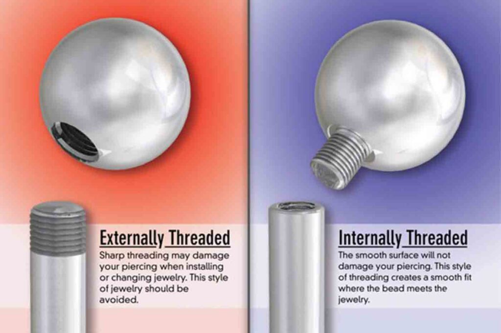 Internal and Externally Threaded Body Jewelry | Pros and Cons